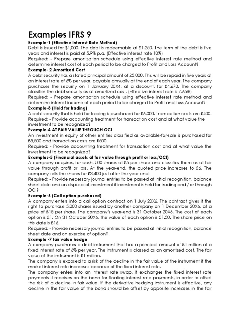 Examples Self IFRS 9 PDF | PDF