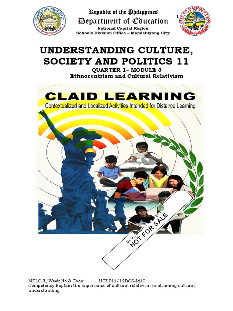 Understanding Culture, Society and Politics 11: Quarter 1 - Module 3 ...