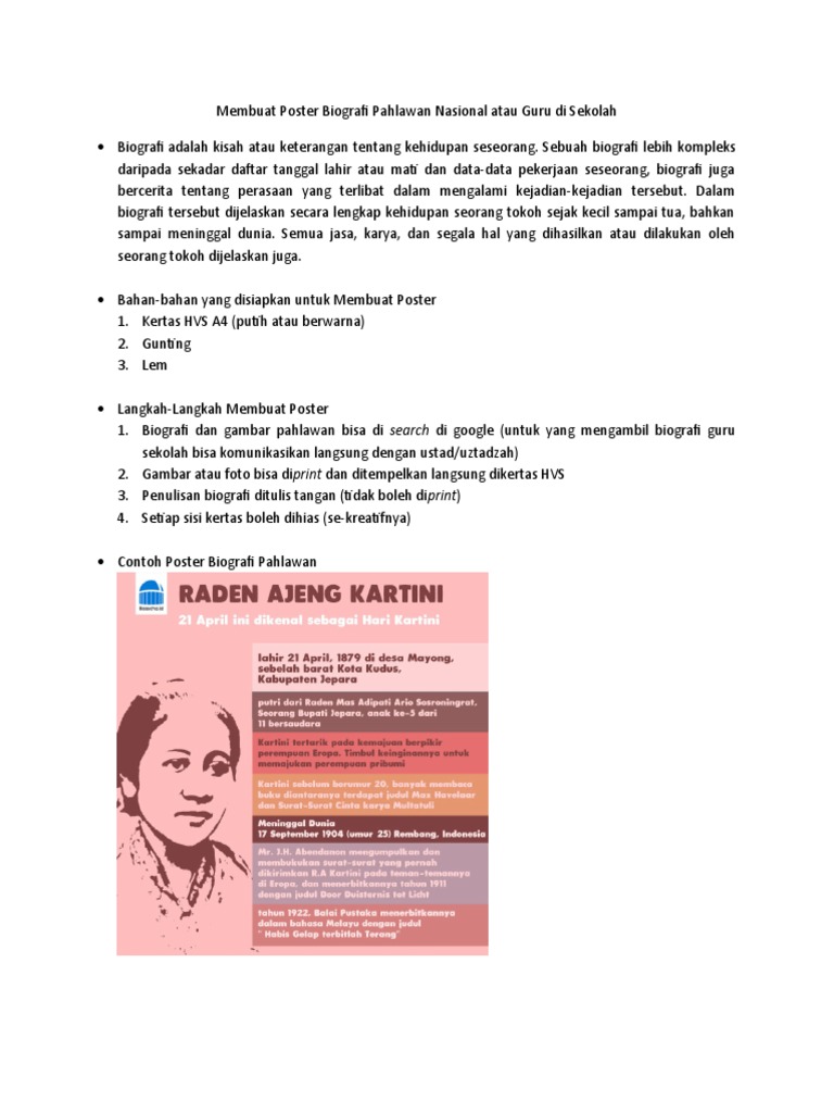 Poster Biografi Pahlawan | PDF