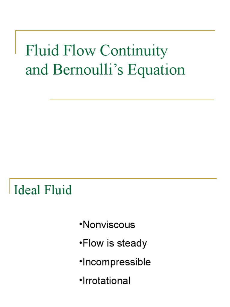 Fluid Flow and Bernoulli's Principles | PDF