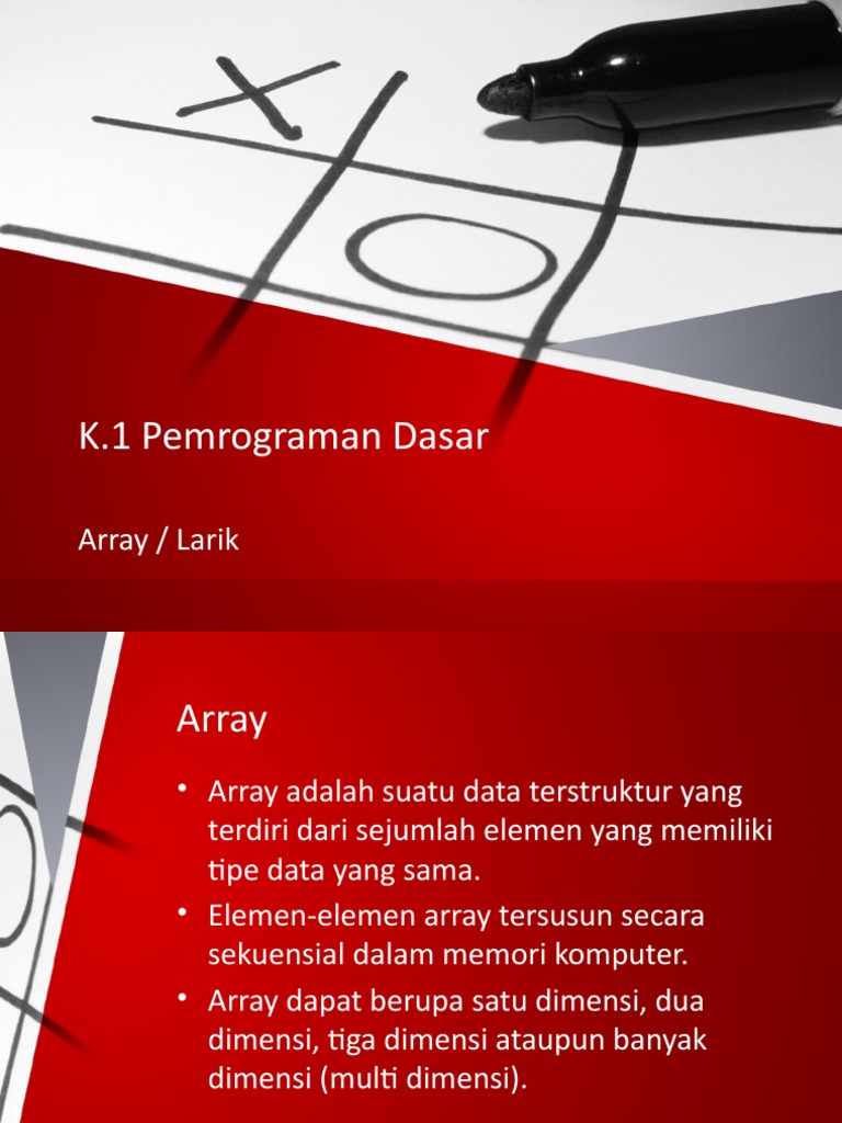 Materi Pemrograman Dasar 6 Array | PDF | Metode & Bahan Ajar | Sains & Matematika