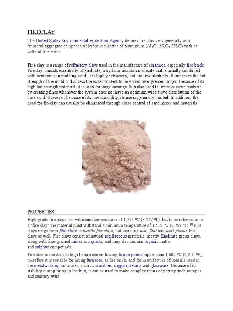 Fire Clay 1111 | PDF | Natural Materials | Physical Sciences
