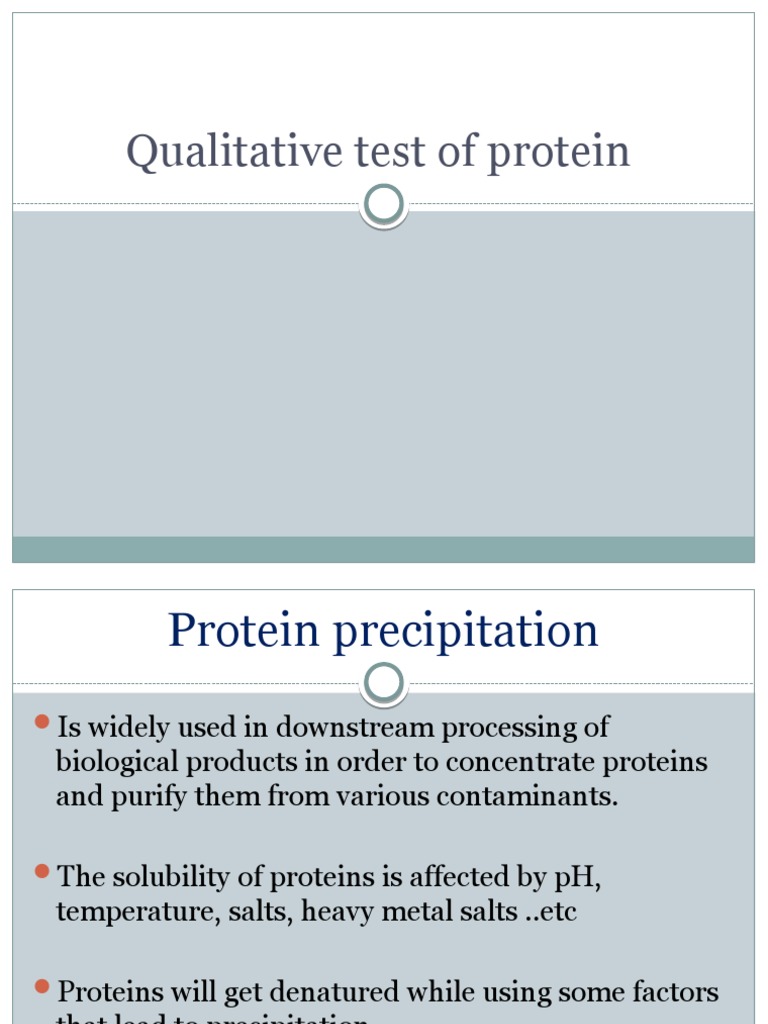 Qualitative Test of Protein | PDF | Denaturation (Biochemistry ...