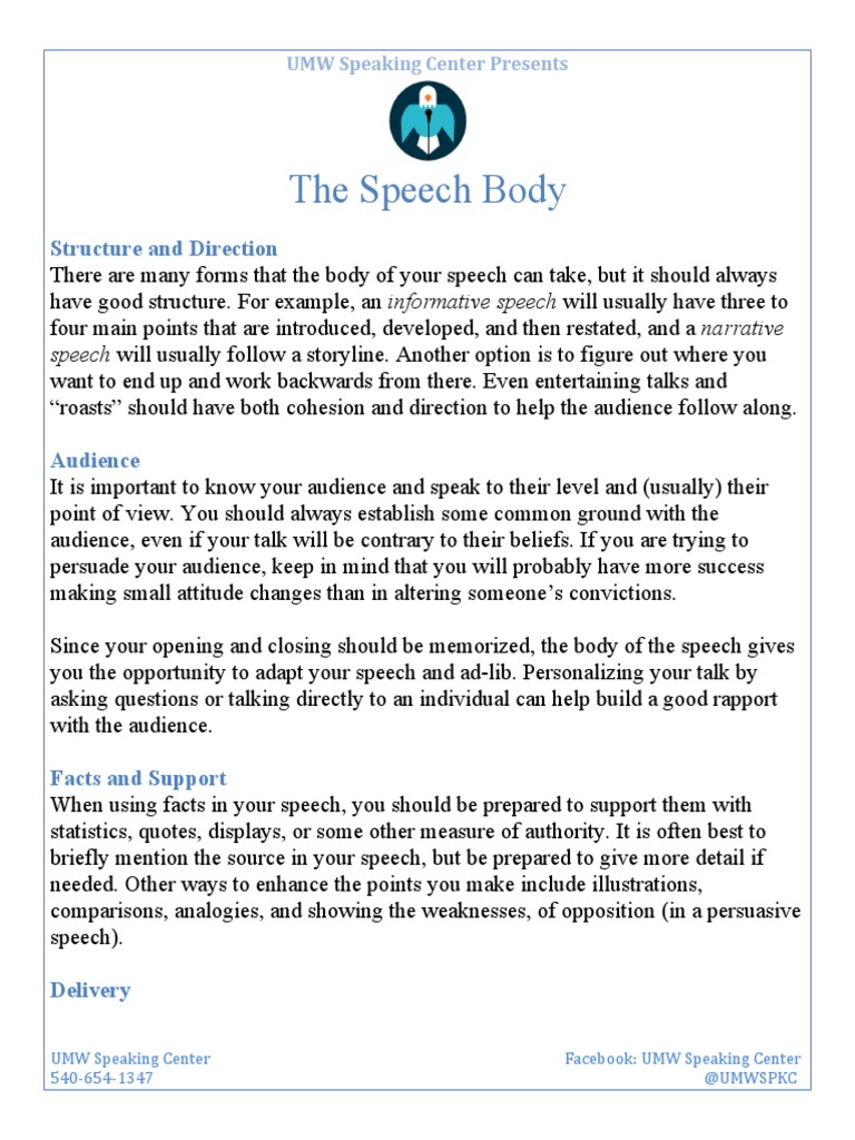 The Speech Body: Structure and Direction | PDF | Human Communication ...