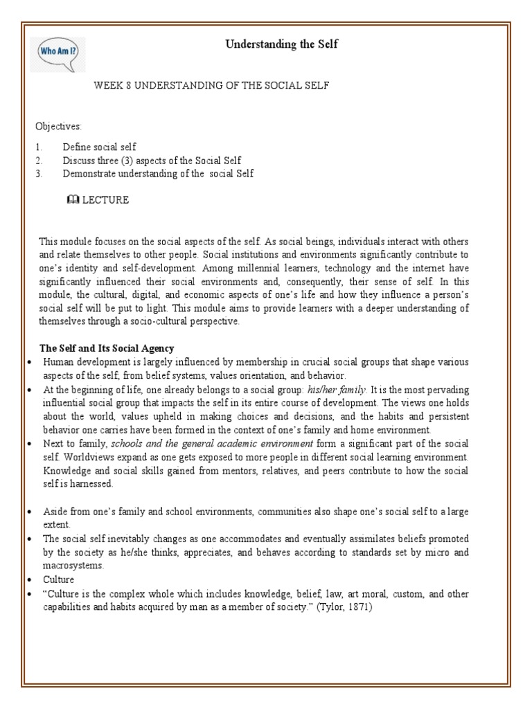 Understanding The Self Nov.92020 | PDF | Self | Self Concept
