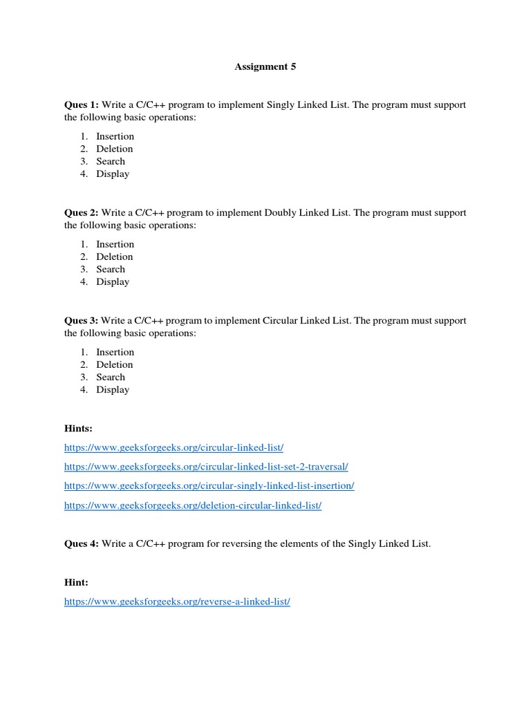 C/C++ Linked List Operations Guide | PDF | Computers