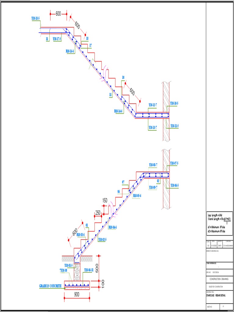 Stair Case Detail1 | PDF | Stairs | Civil Engineering
