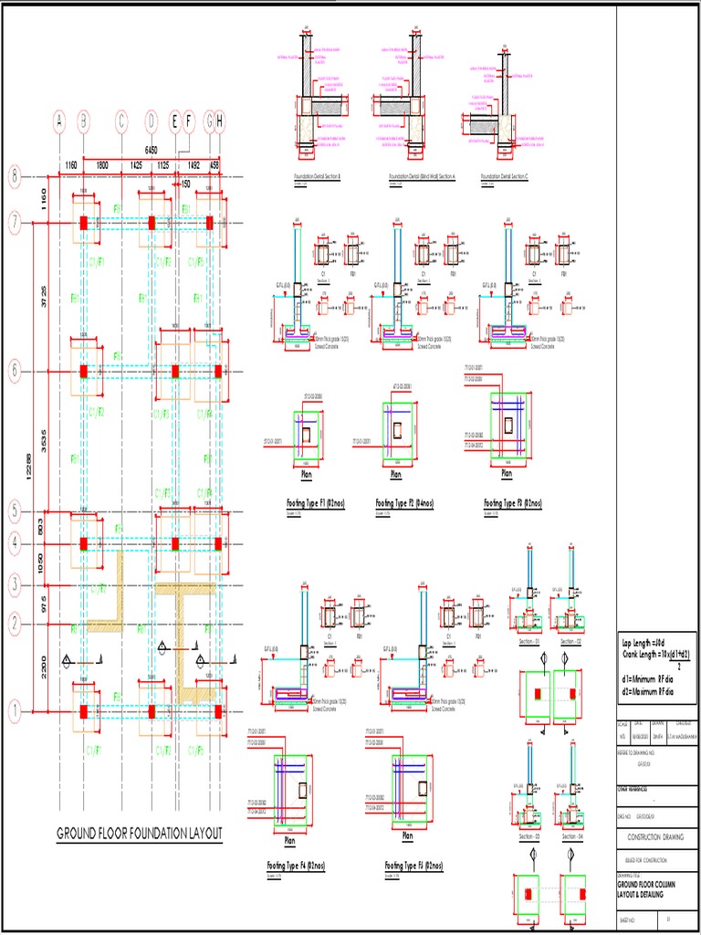 Ground Floor Column Layout & Detailing | PDF | Buildings And Structures ...