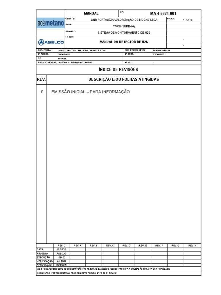Manual ASELCO H2S | PDF | Technology & Engineering