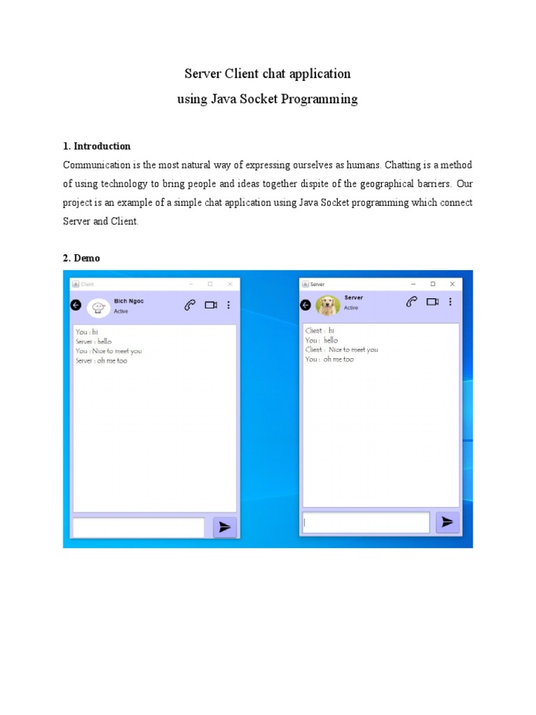 Server Client Chat Application Pdf