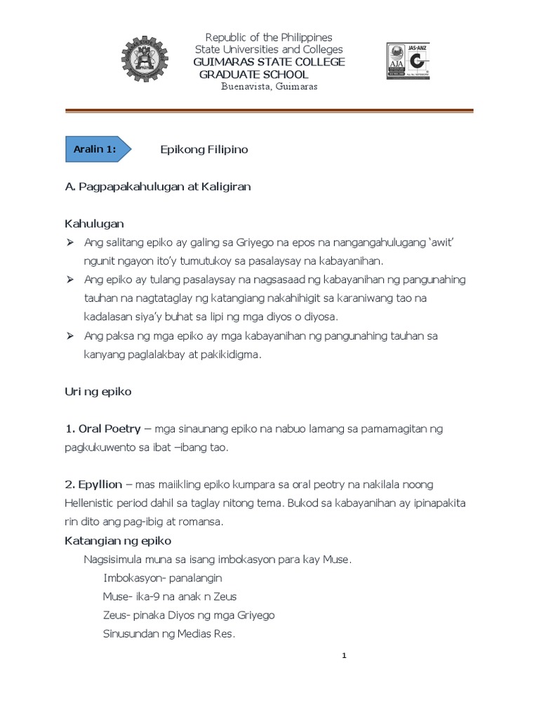 Epikong Pilipino | PDF