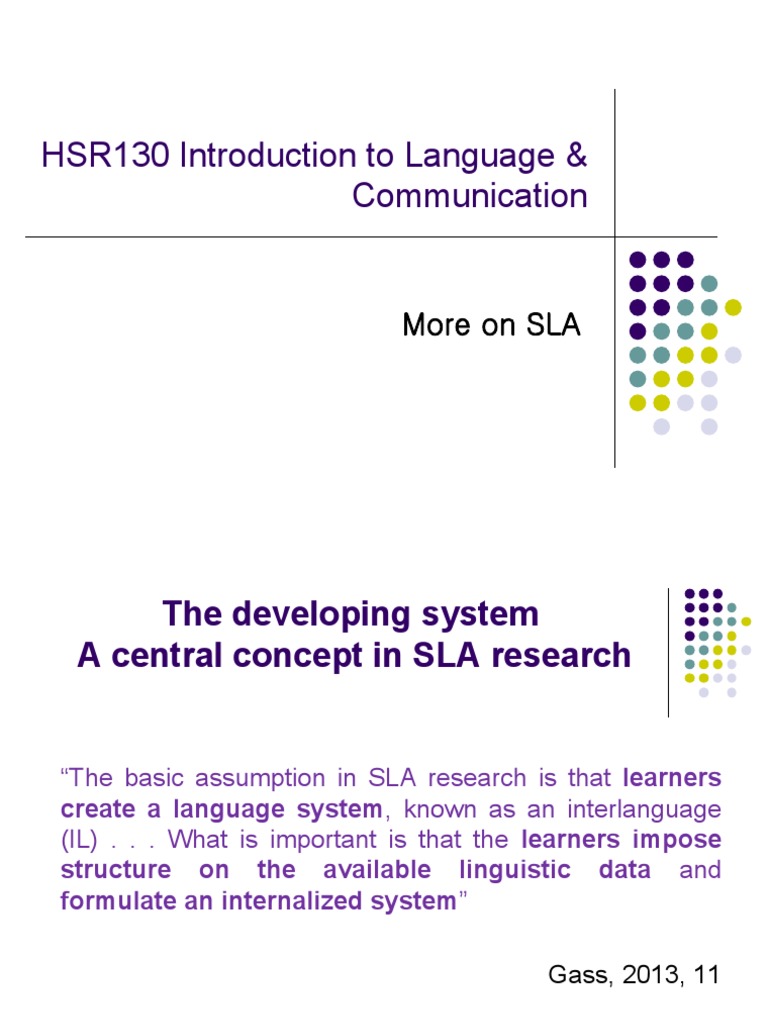More About SLA | PDF | Second Language Acquisition | Language Acquisition