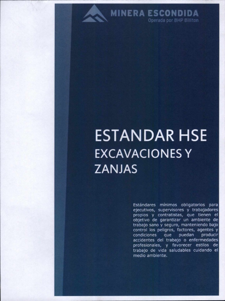 Estandar Excavaciones y Zanjas PDF | PDF