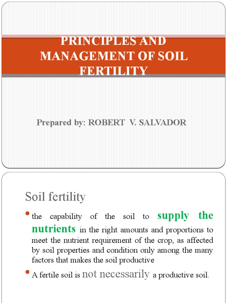 Principles and Management of Soil Fertility: A Comprehensive Guide to ...