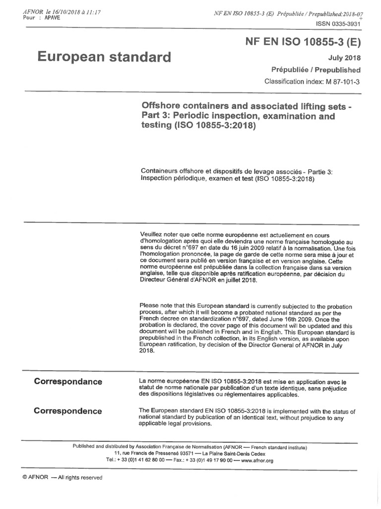 NF en Iso 10855.3 | PDF