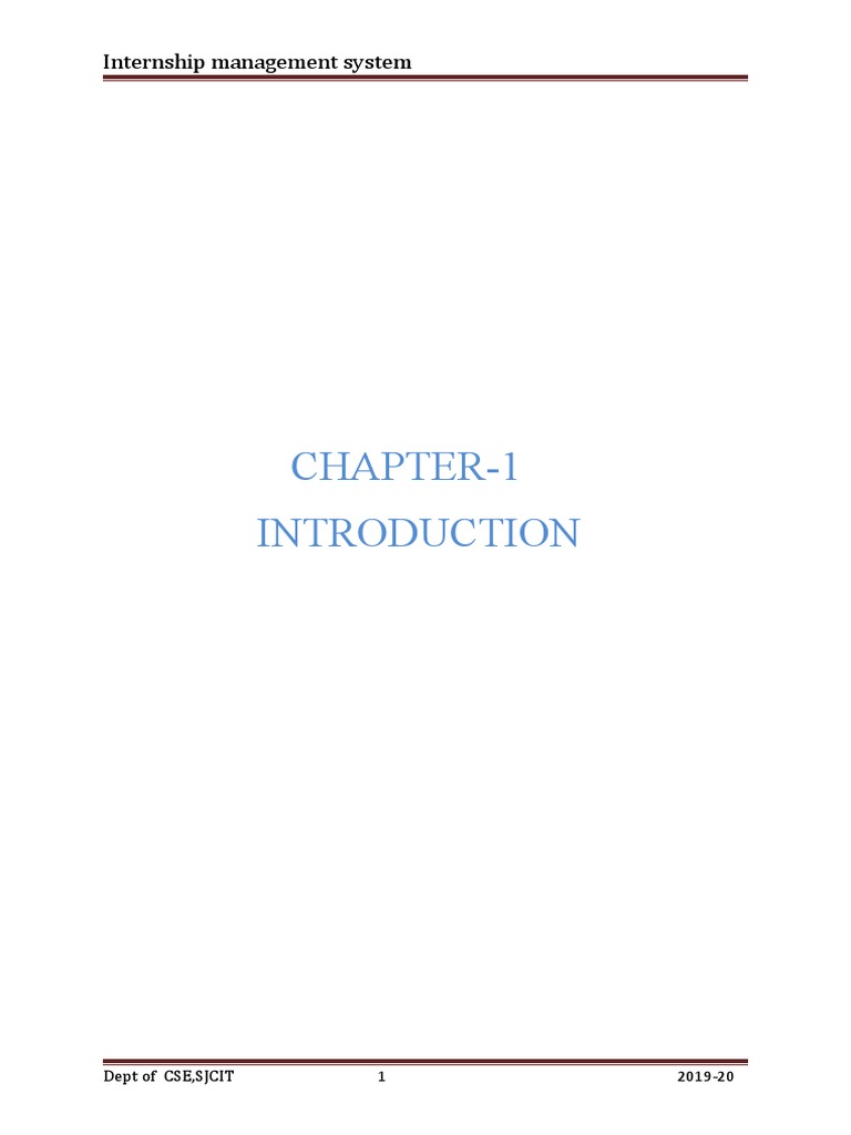 Chapter-1: Internship Management System | PDF | My Sql | Html