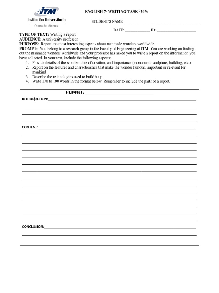 Level 7 Writing Task