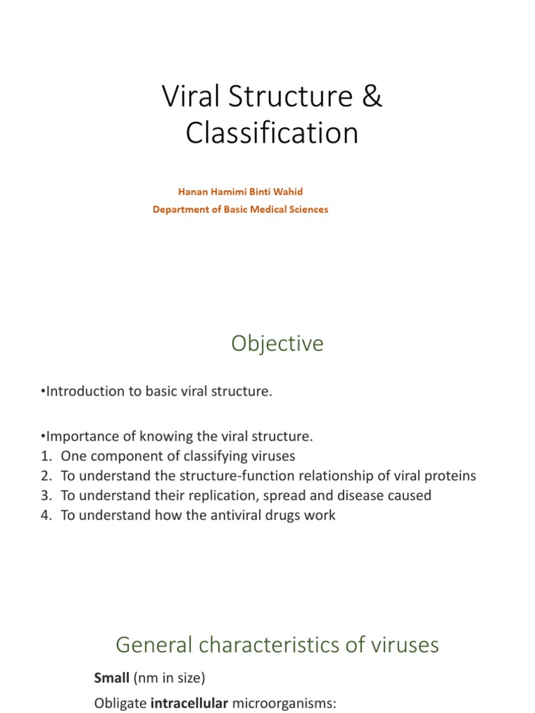 Viral Structure & Classification | PDF | Virus | Microbiology
