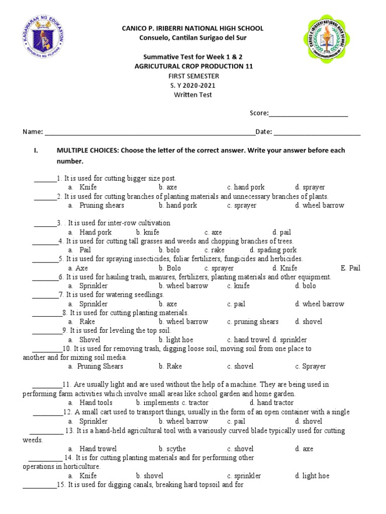 Summative - ACP Week 1&2 | Download Free PDF | Agriculture ...