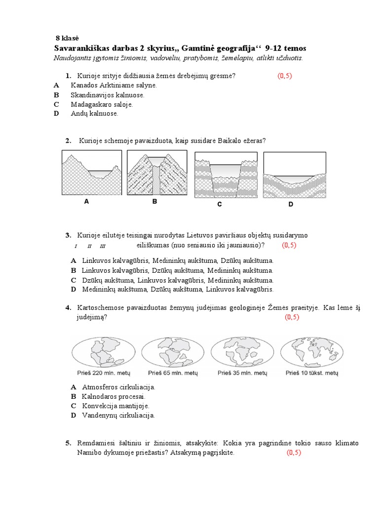 8 Klases 9-12 Temu Savarankiskas Darbas 1 | PDF