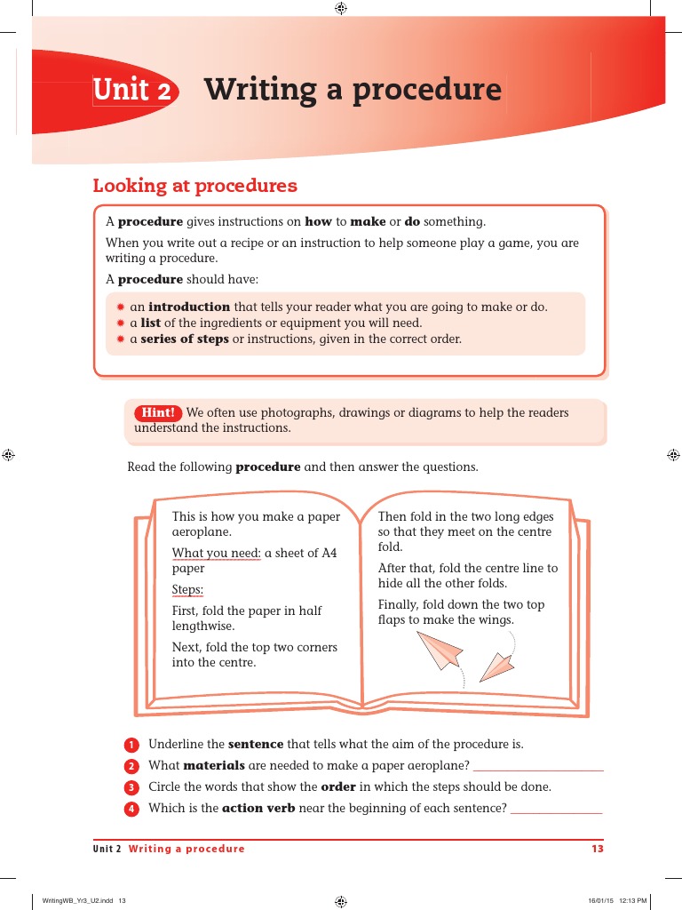 Unit 2: Writing A Procedure | PDF | Cuisine | Foods
