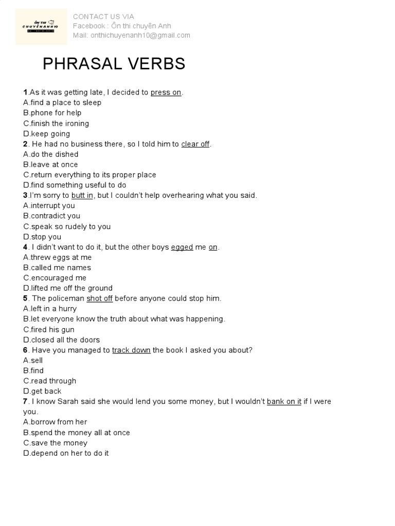 Phrasal Verbs #2 PDF | PDF