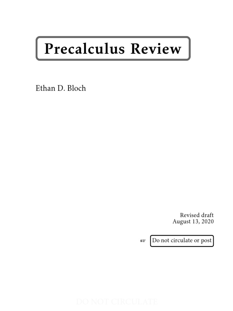 Precalculus Notes | PDF | Function (Mathematics) | Fraction (Mathematics)