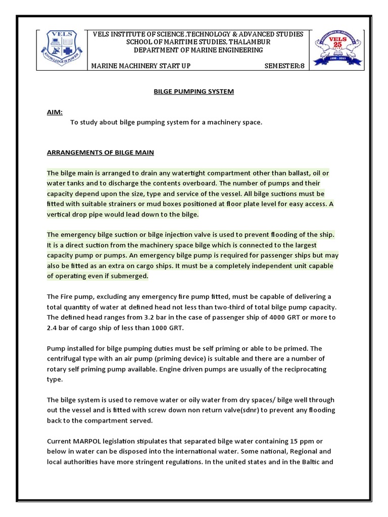 Bilge System | PDF | Ships | Pump