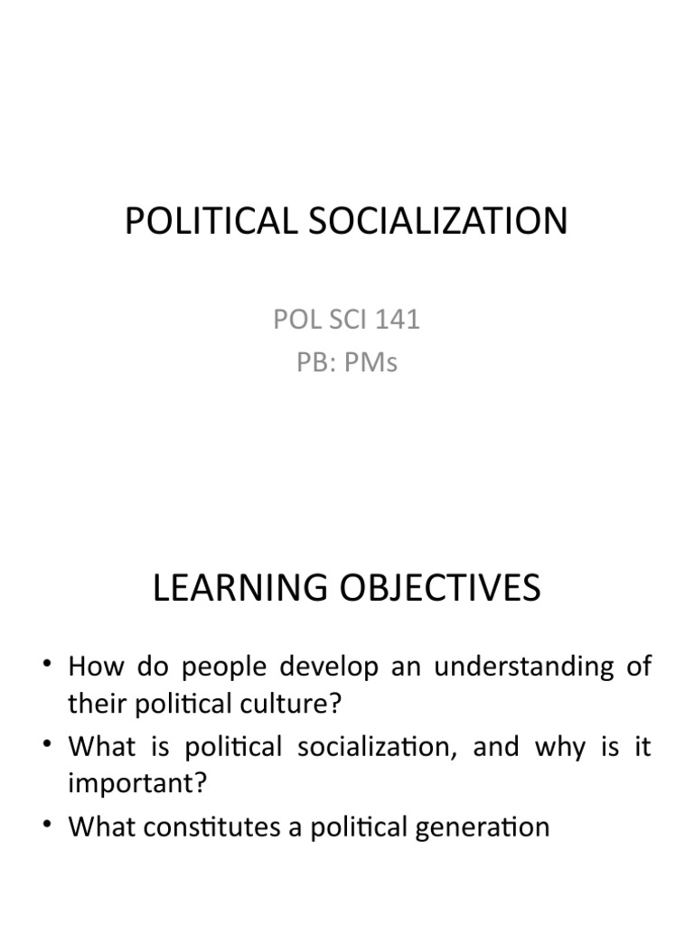 Political Socialization | PDF | Socialization | Mass Media