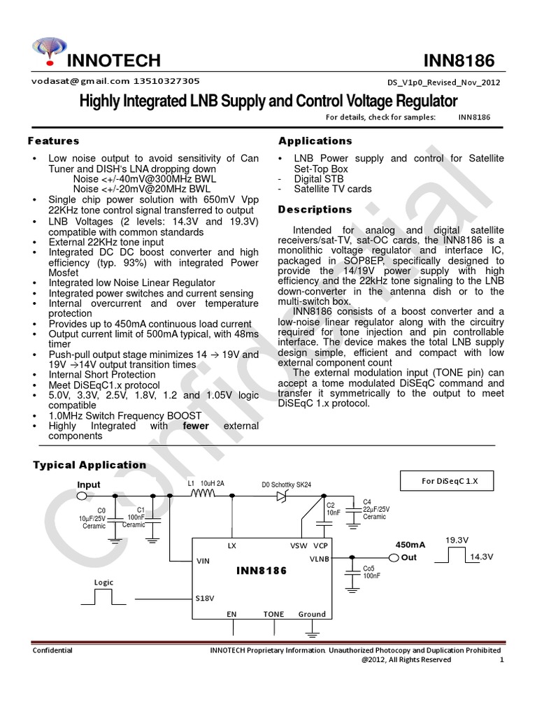 Innotech Inn8186 Highly Integrated LNB Supply and Control Voltage ...
