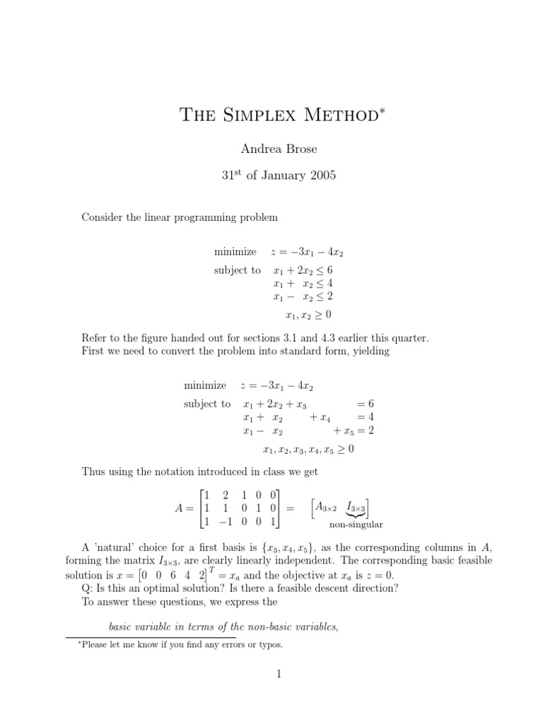 Simplex Example | Download Free PDF | Linear Programming | Mathematical ...