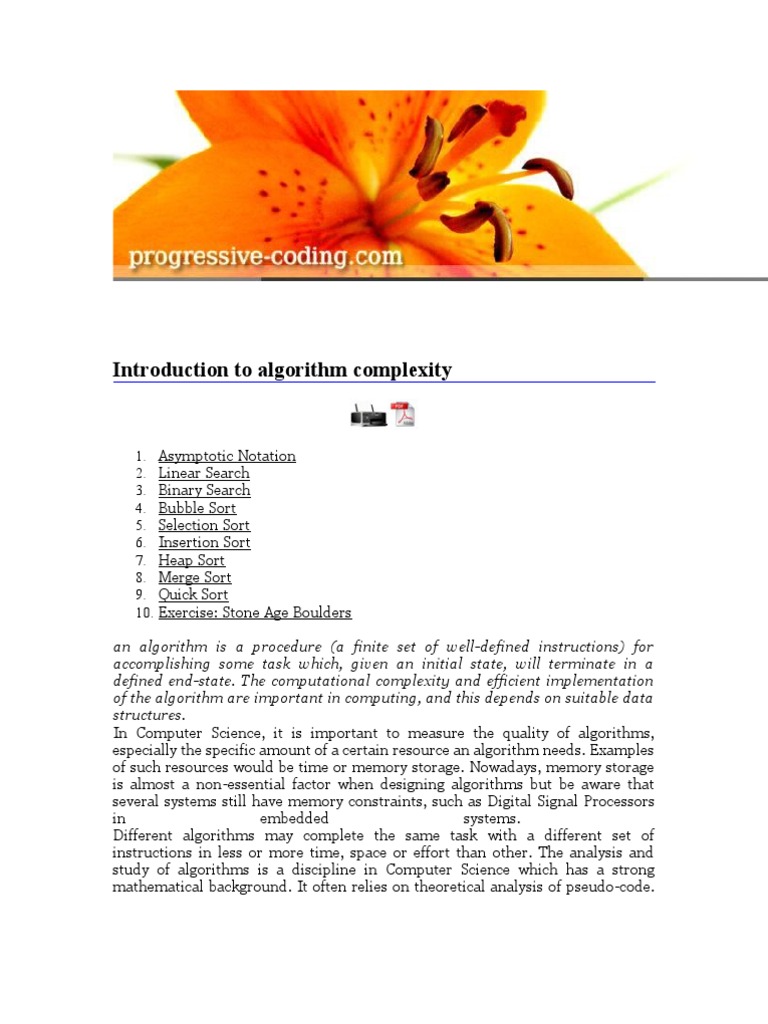 Introduction To Algorithm Complexity: News About Me Links Contact | PDF | Time Complexity ...