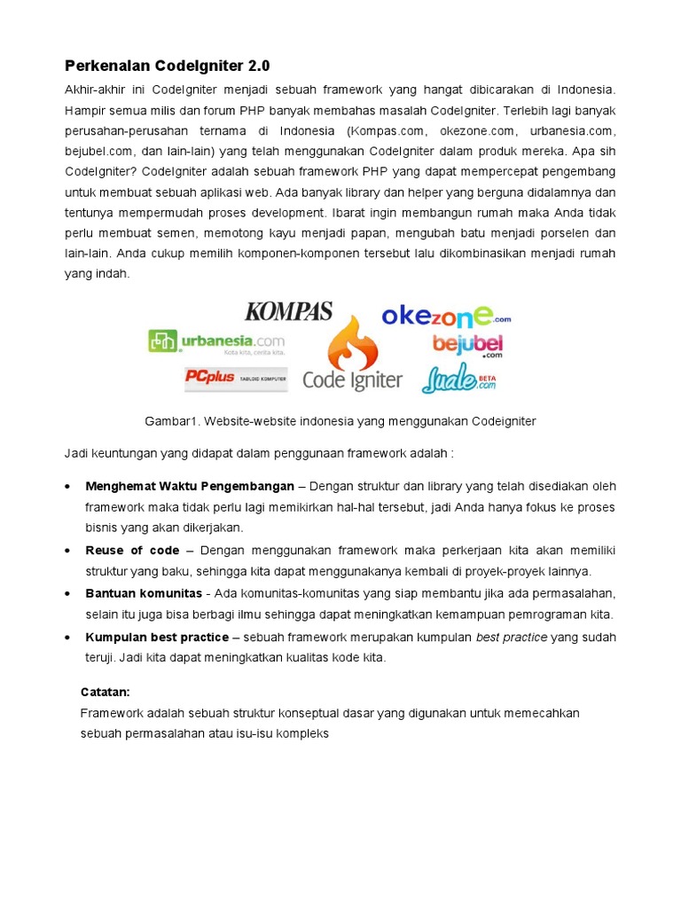 CRUD Menggunakan Codeigniter | PDF