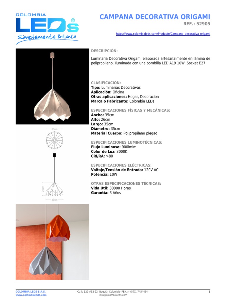 Campana Decorativa Origami PDF | PDF