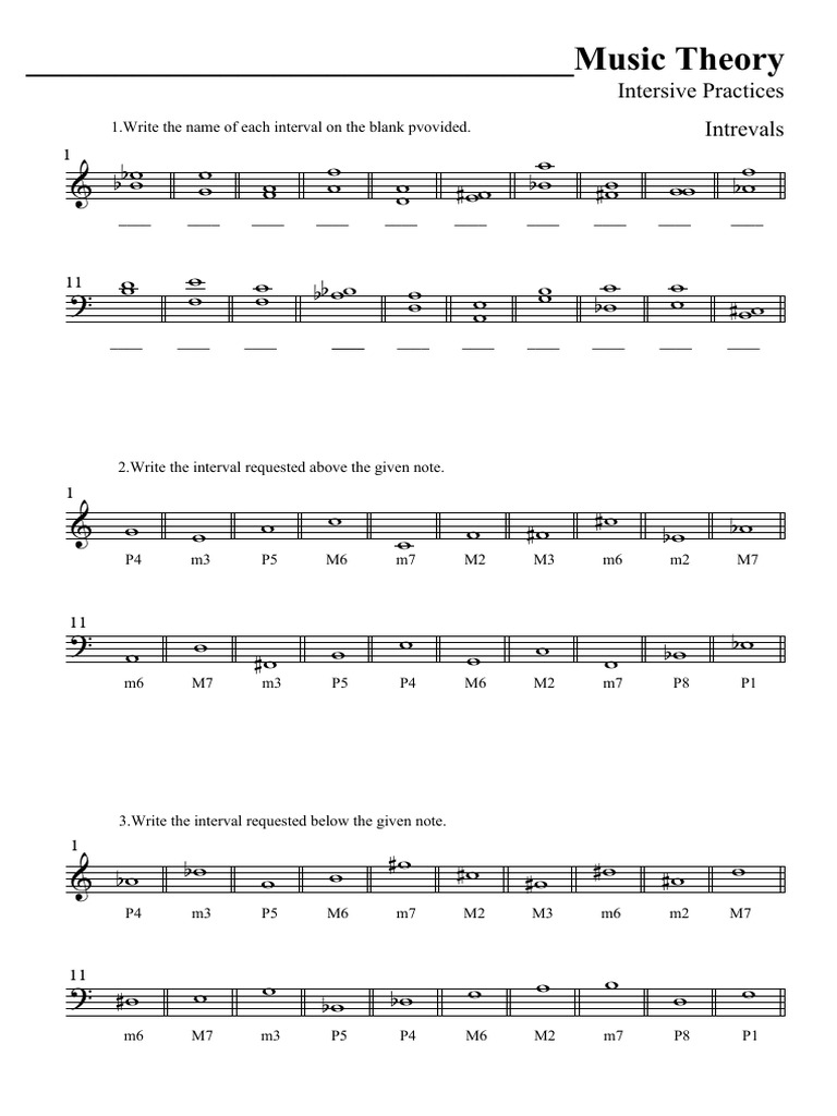 Interval Identification Practice Sheet | PDF | Interval (Music ...