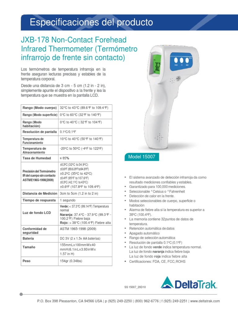 FICHA TÉCNICA 15007 - Termometro PDF | PDF | Fahrenheit | Celsius