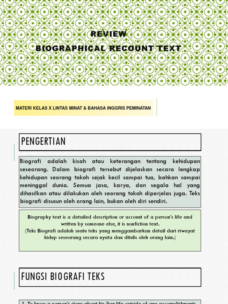 Materi - Review Biographical Recount Text | PDF