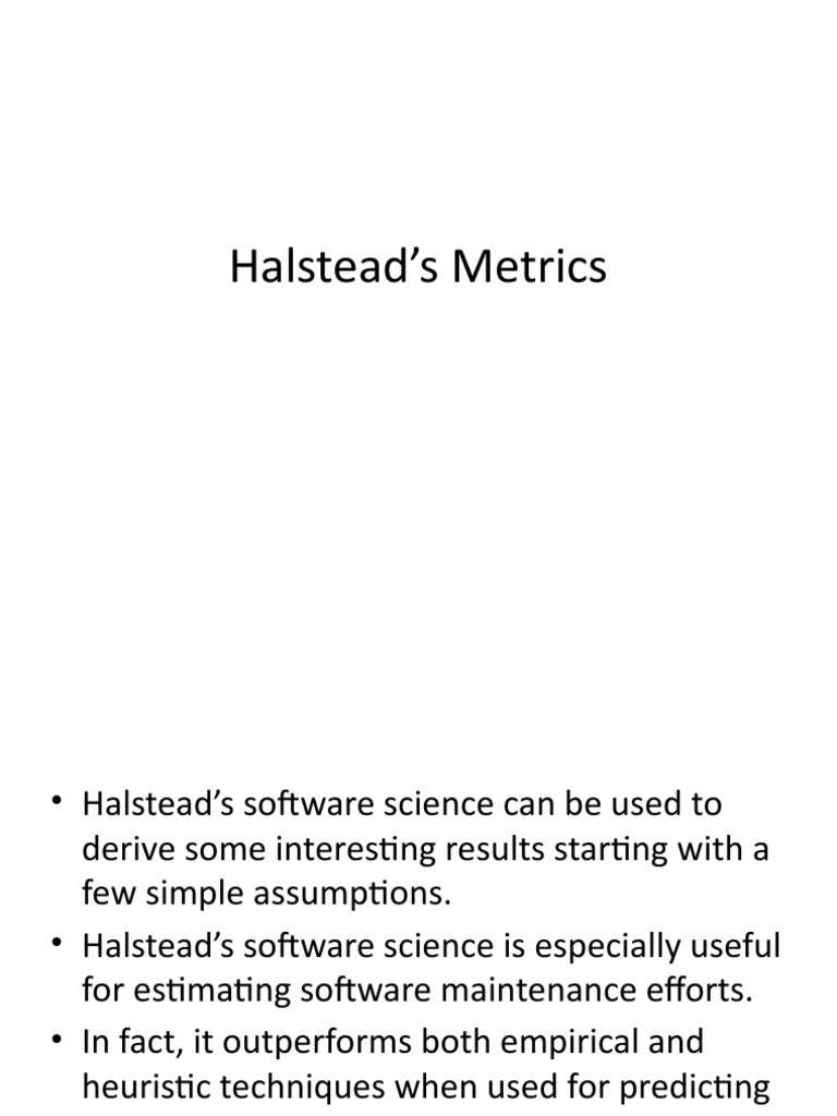 Halstead's Metrics | Download Free PDF | Theoretical Computer Science | Discrete Mathematics