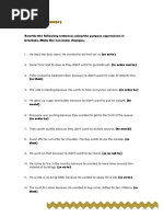 So That and In Order To Exercises | PDF