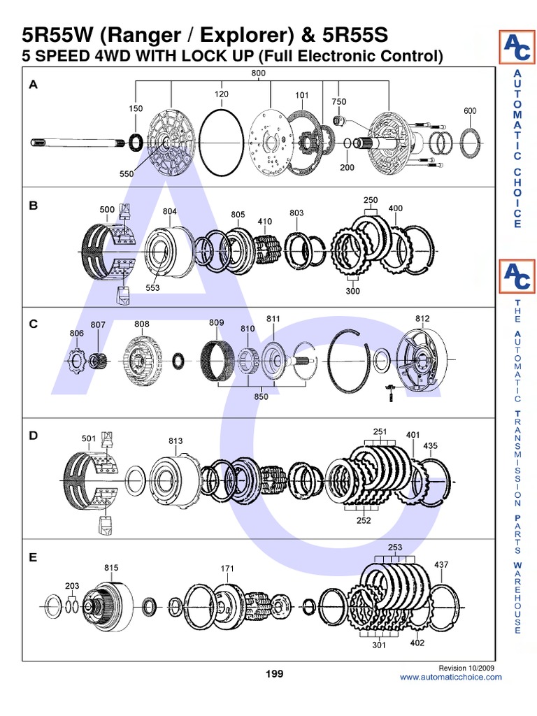 5R55W (Ranger / Explorer) & 5R55S: 5 SPEED 4WD WITH LOCK UP (Full ...