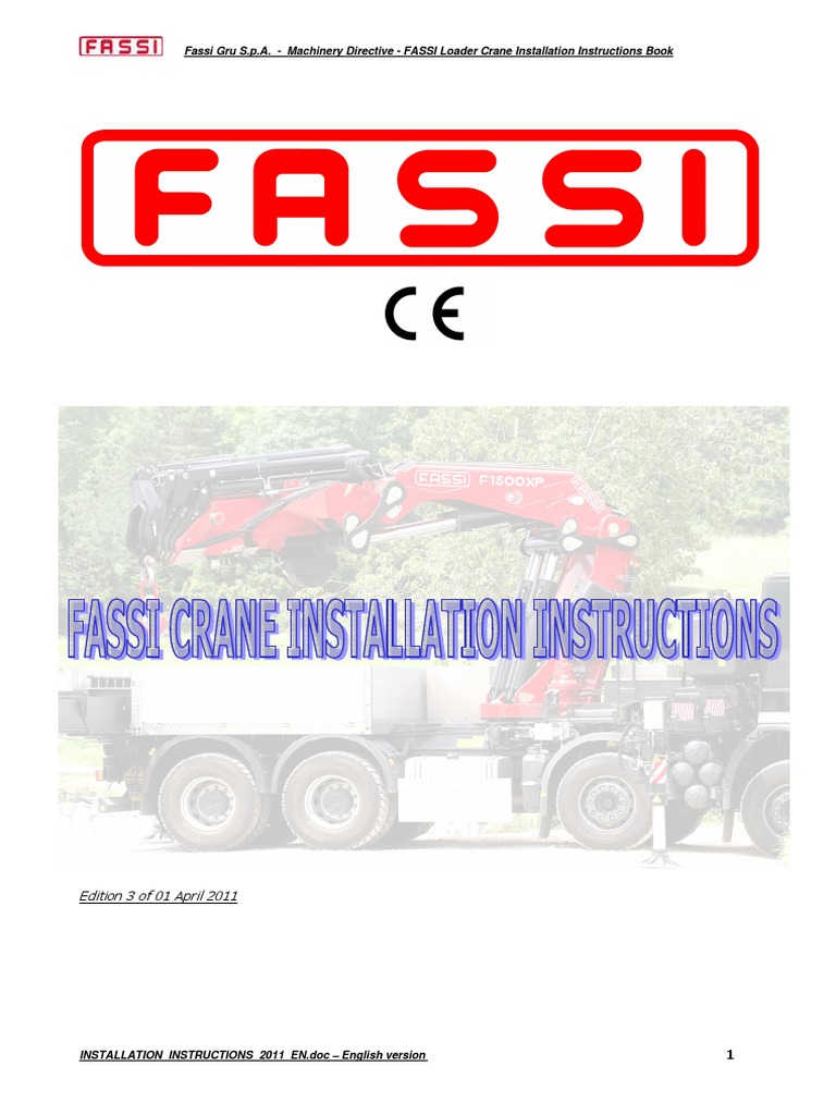 Fassi Crane Instalation | PDF | Crane (Machine) | Welding