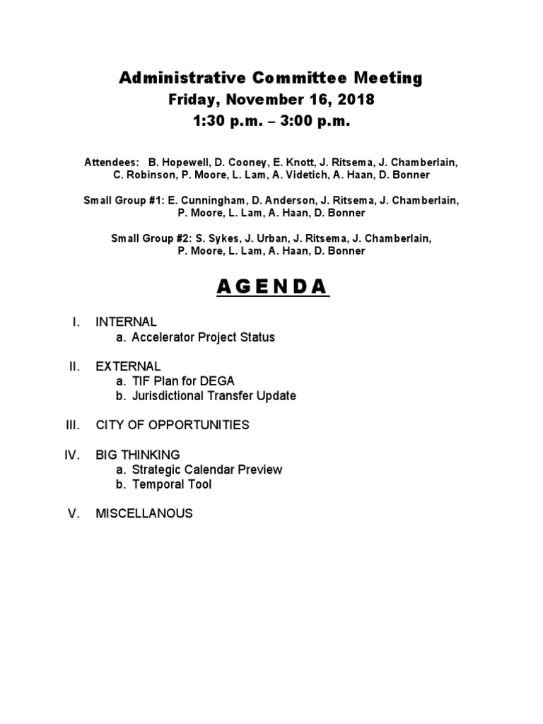 Agenda: Administrative Committee Meeting | PDF