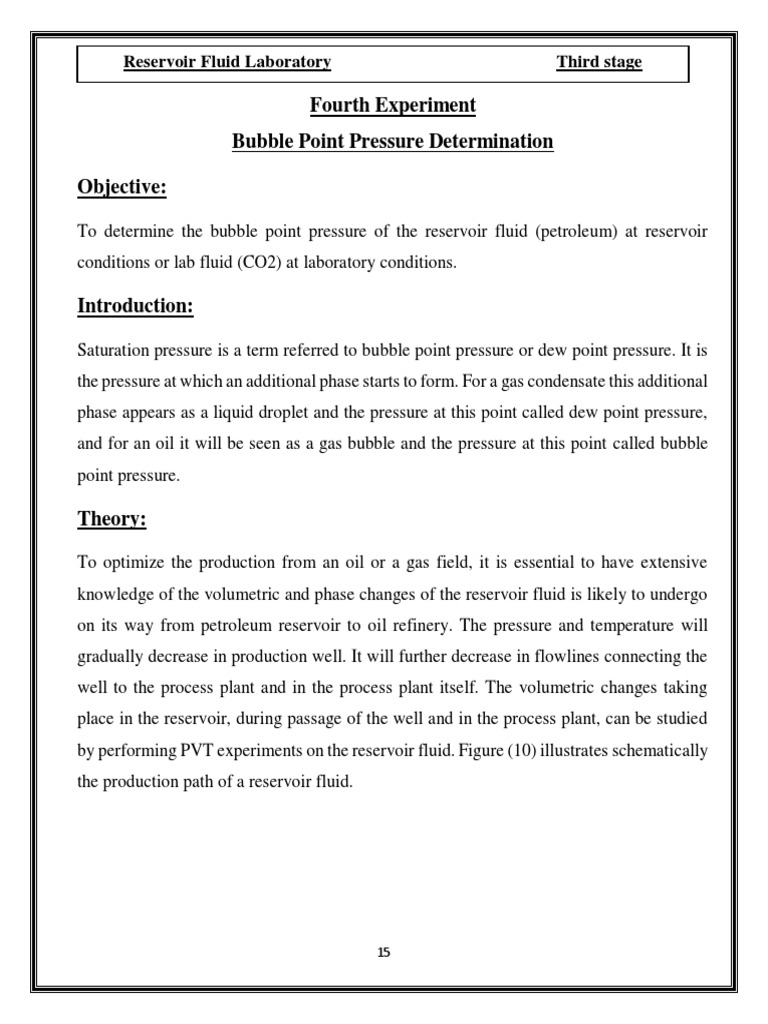 Bubble Point Pressure Determination | PDF | Petroleum Reservoir | Pressure