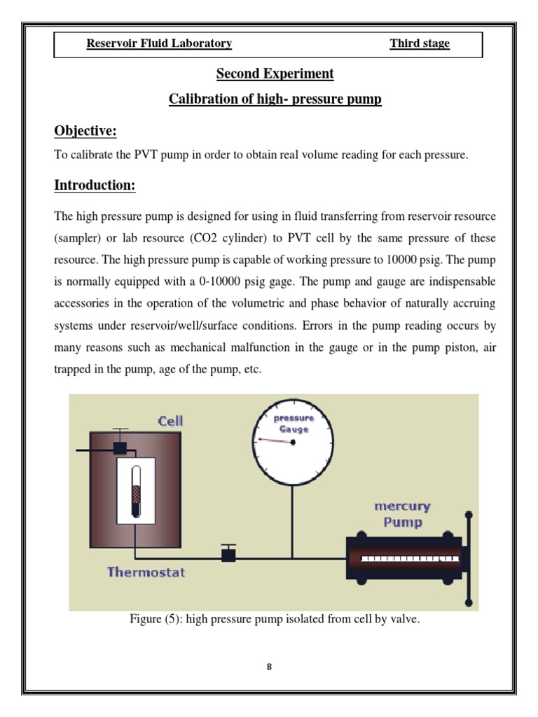 High-Pressure Pump Calibration Guide | PDF | Pressure | Volume