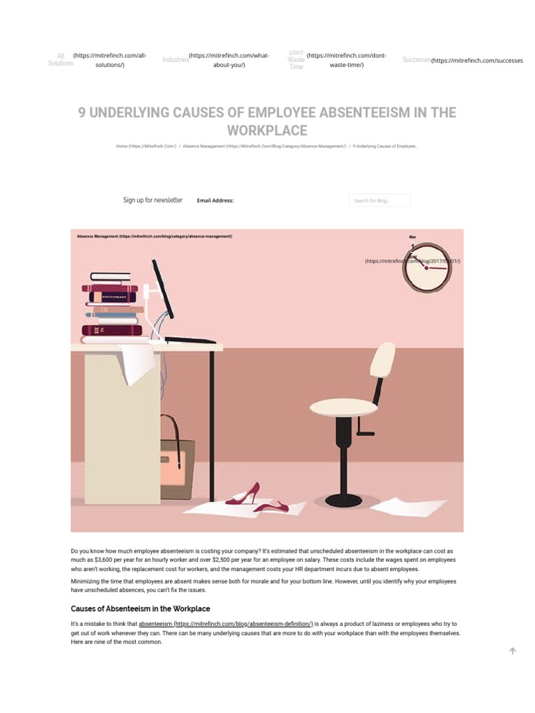 9 Underlying Causes of Absenteeism in The Workplace | PDF | Bullying ...