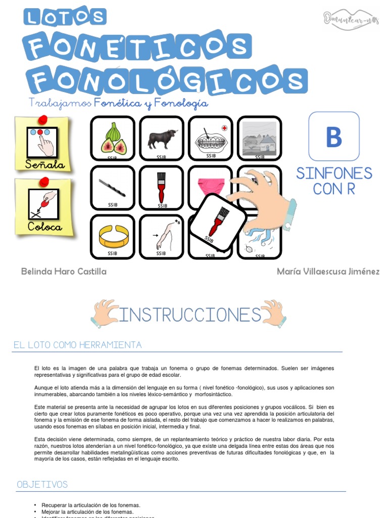 Loto Fonético B Sinfones Con R | PDF | Fonética | Fonología