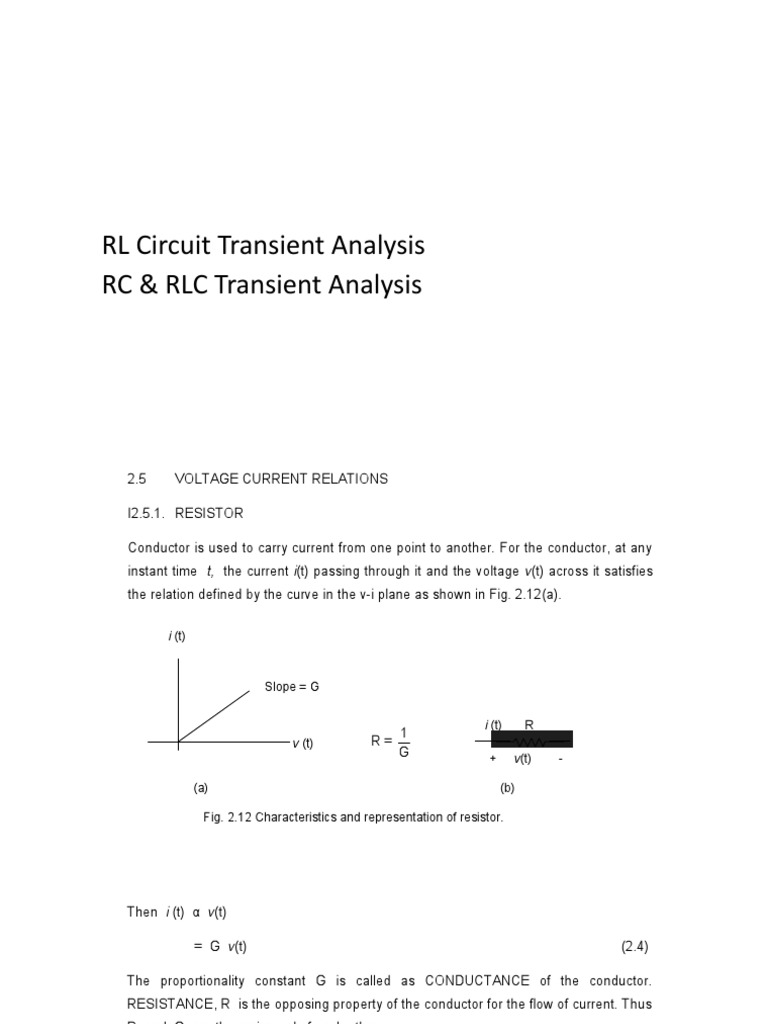 RL Circuit Transient Analysis RC & RLC Transient Analysis | PDF