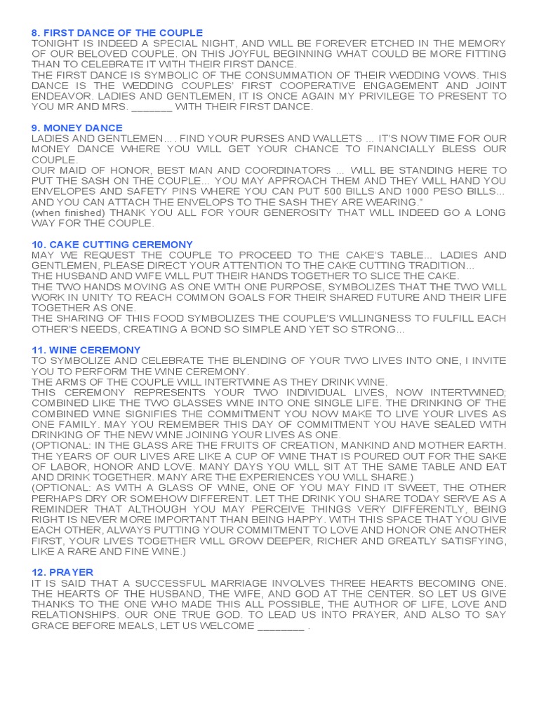 Wedding Script | PDF | Wine | Beverages