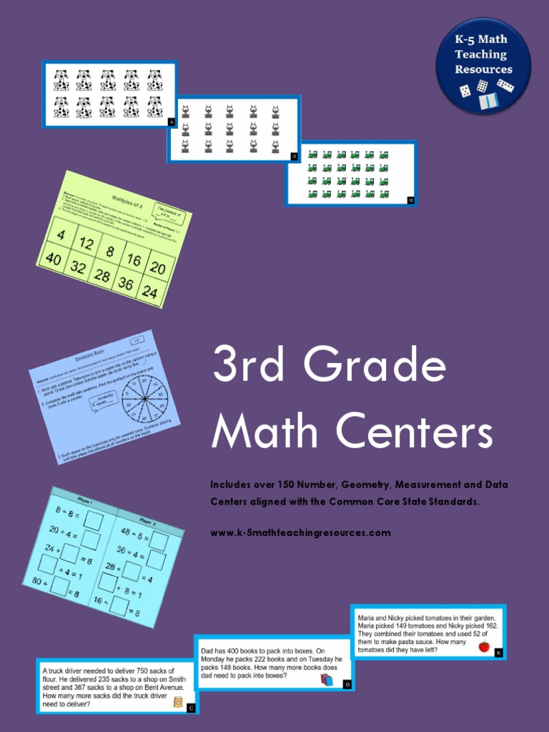 3rd Grade Math Centers PDF | PDF | Fraction (Mathematics) | Area