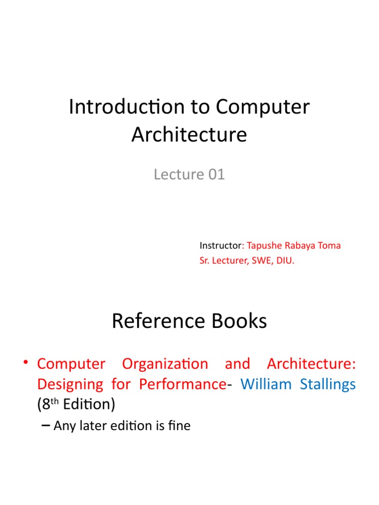 Introduction to Computer Architecture | PDF | Computers